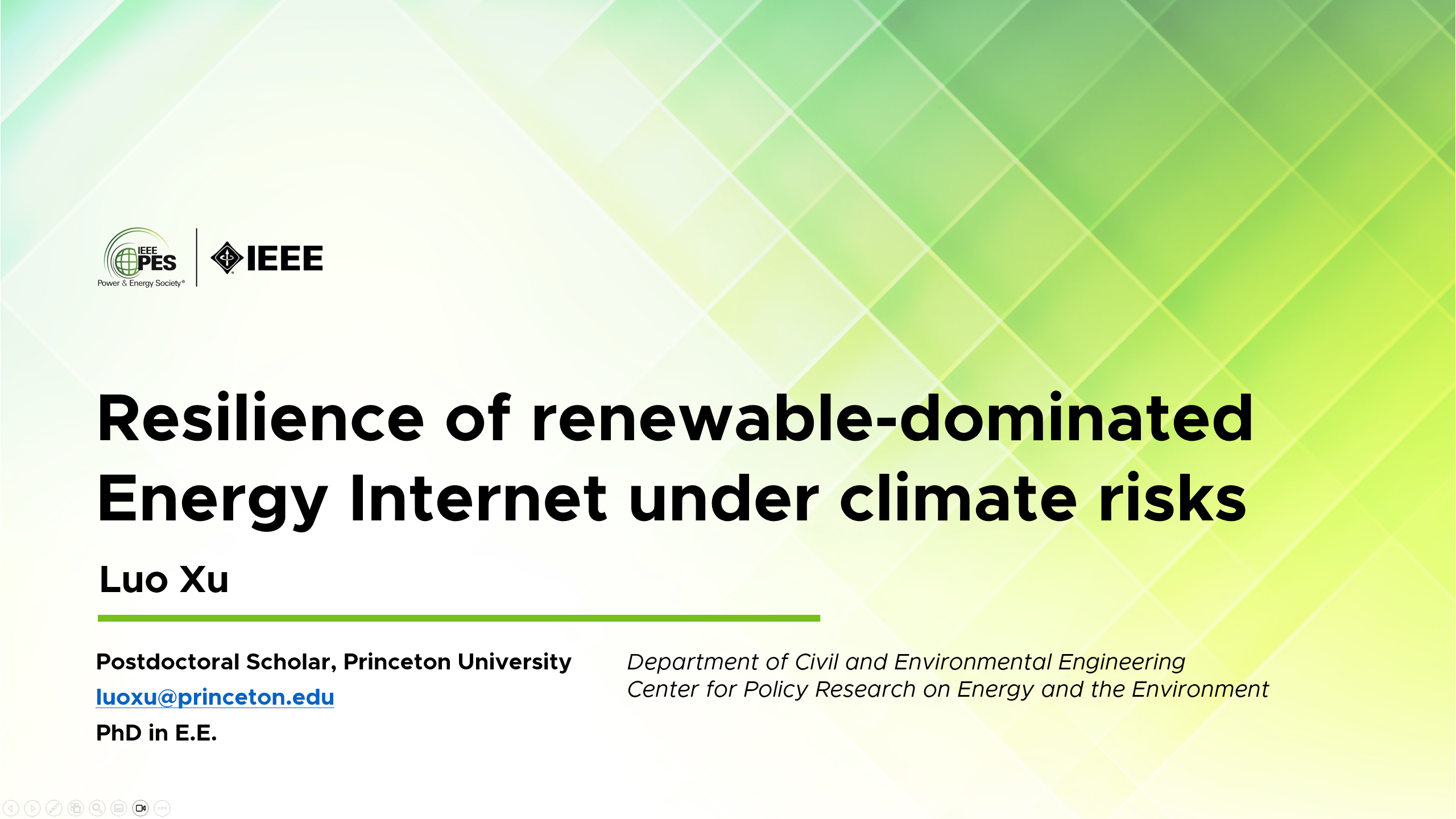Towards a Resilient Energy Internet in a Changing Climate | Luo Xu